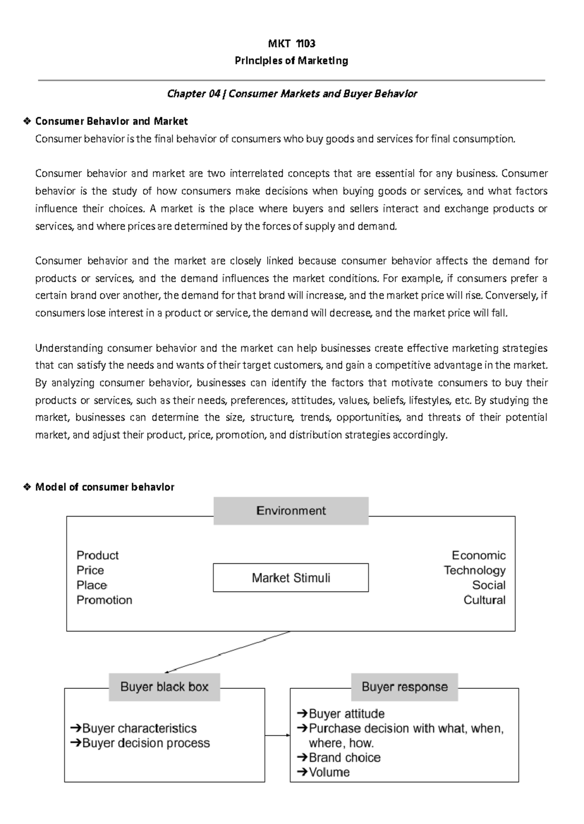 04. MKT 1103 - 04. MKT 1103 - MKT 1103 Principles of Marketing Chapter ...
