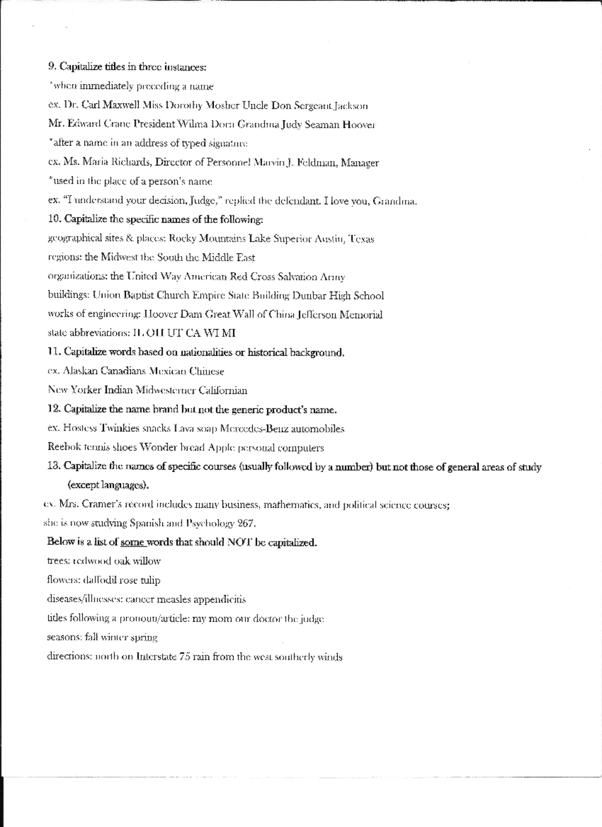 English 101 - Lecture notes 1 - 9. Capitalize titles in three instances ...