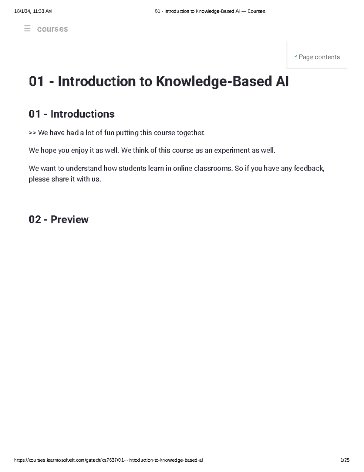01 - Introduction to Knowledge-Based AI — Courses - 01 - Introduction ...