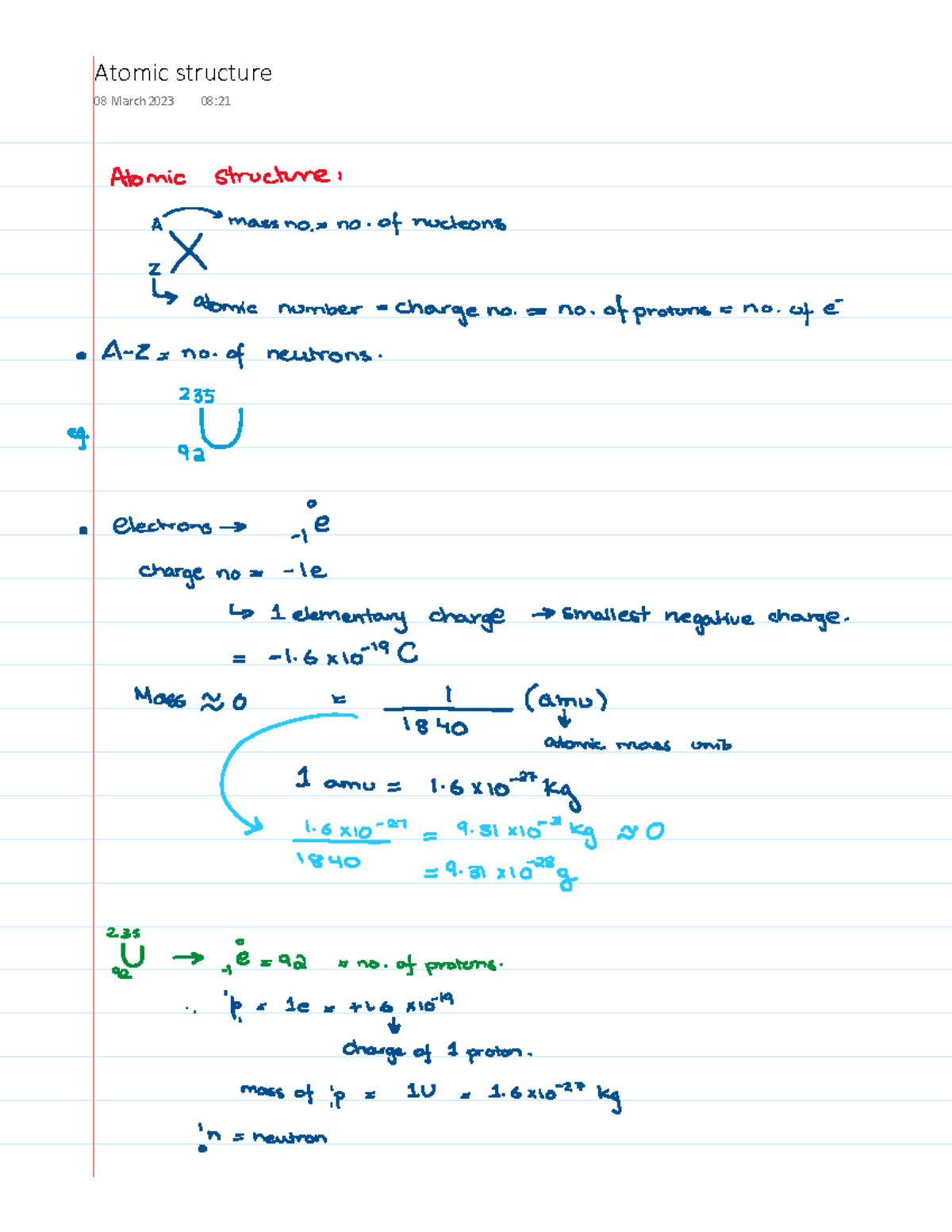 Atomic structure notes - A level Physics - Atomic structure 08 March ...