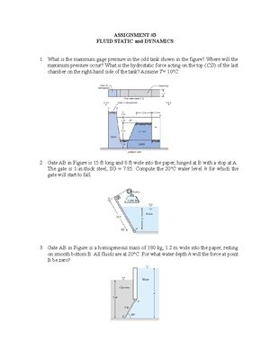 Worksheet Excercise 1 - Fluid Mechanics for Engineers - Mapúa - Studocu