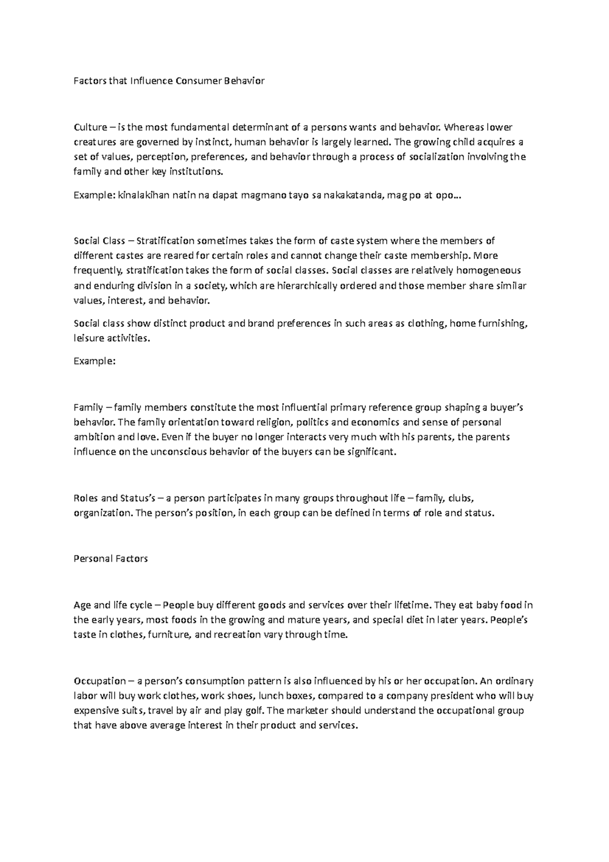 Chapter 2 Marketing Management - Factors that Influence Consumer ...