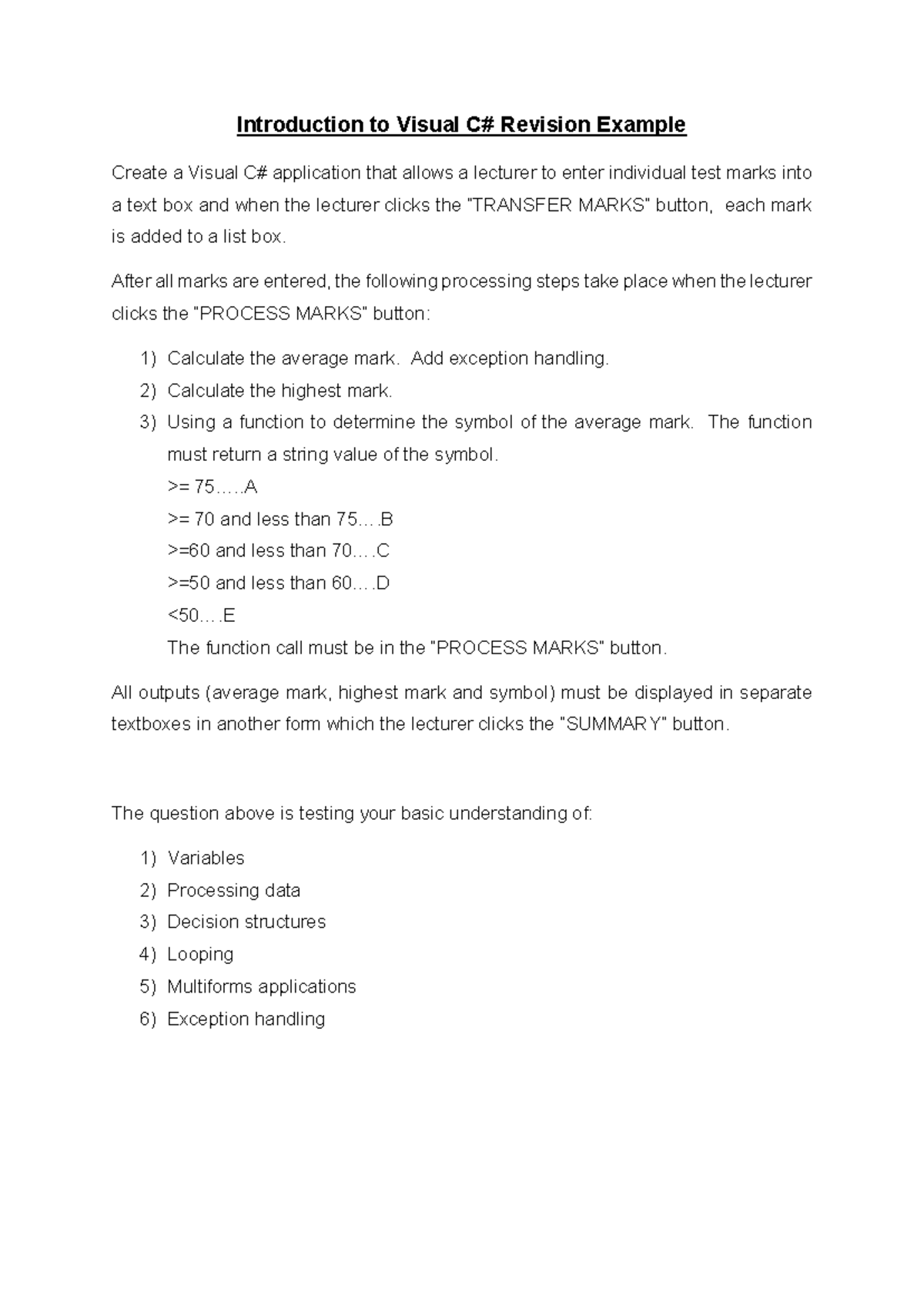 Introductory Programming Concepts - Revision Example - Introduction to ...