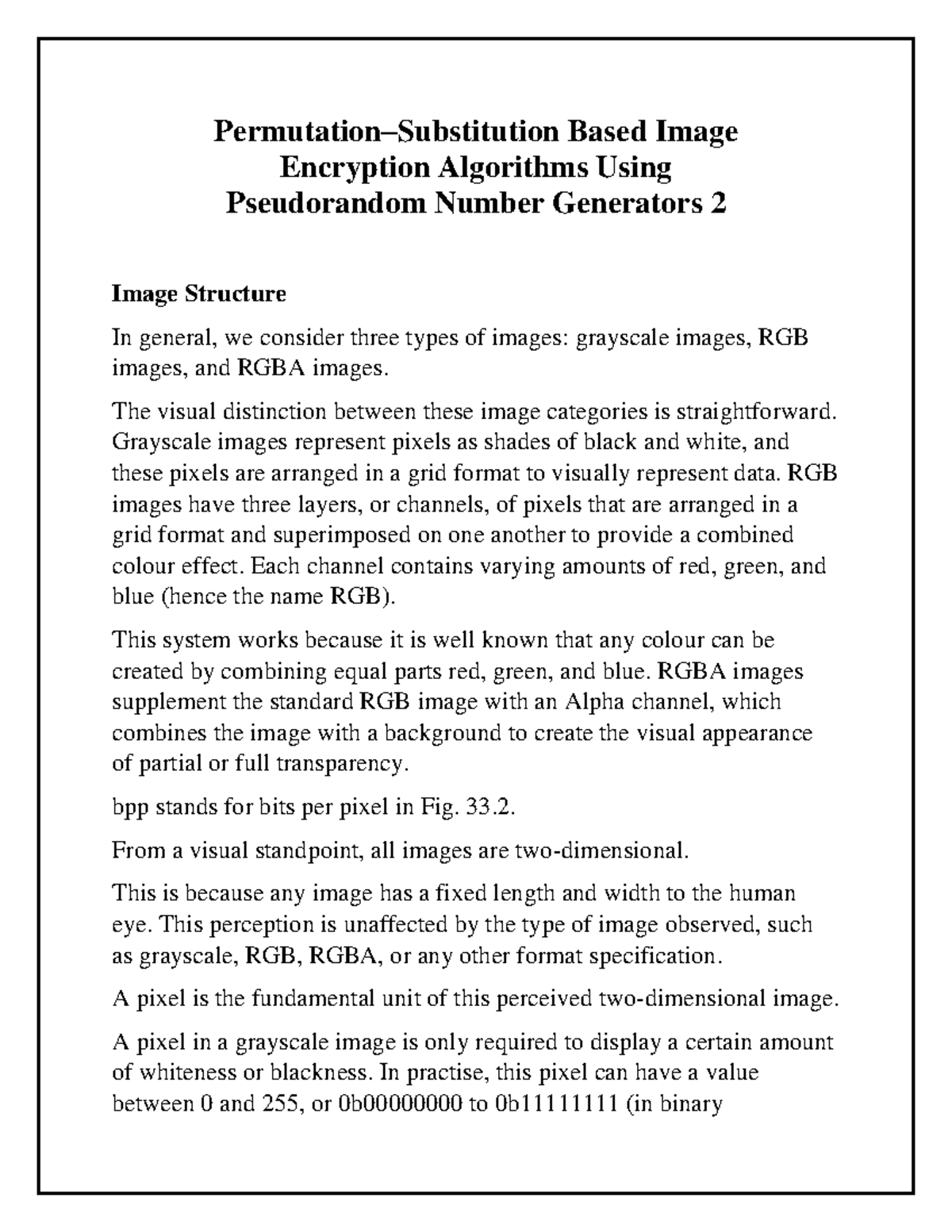 Permutation 2 Permutationsubstitution Based Image Encryption Algorithms Using Pseudorandom