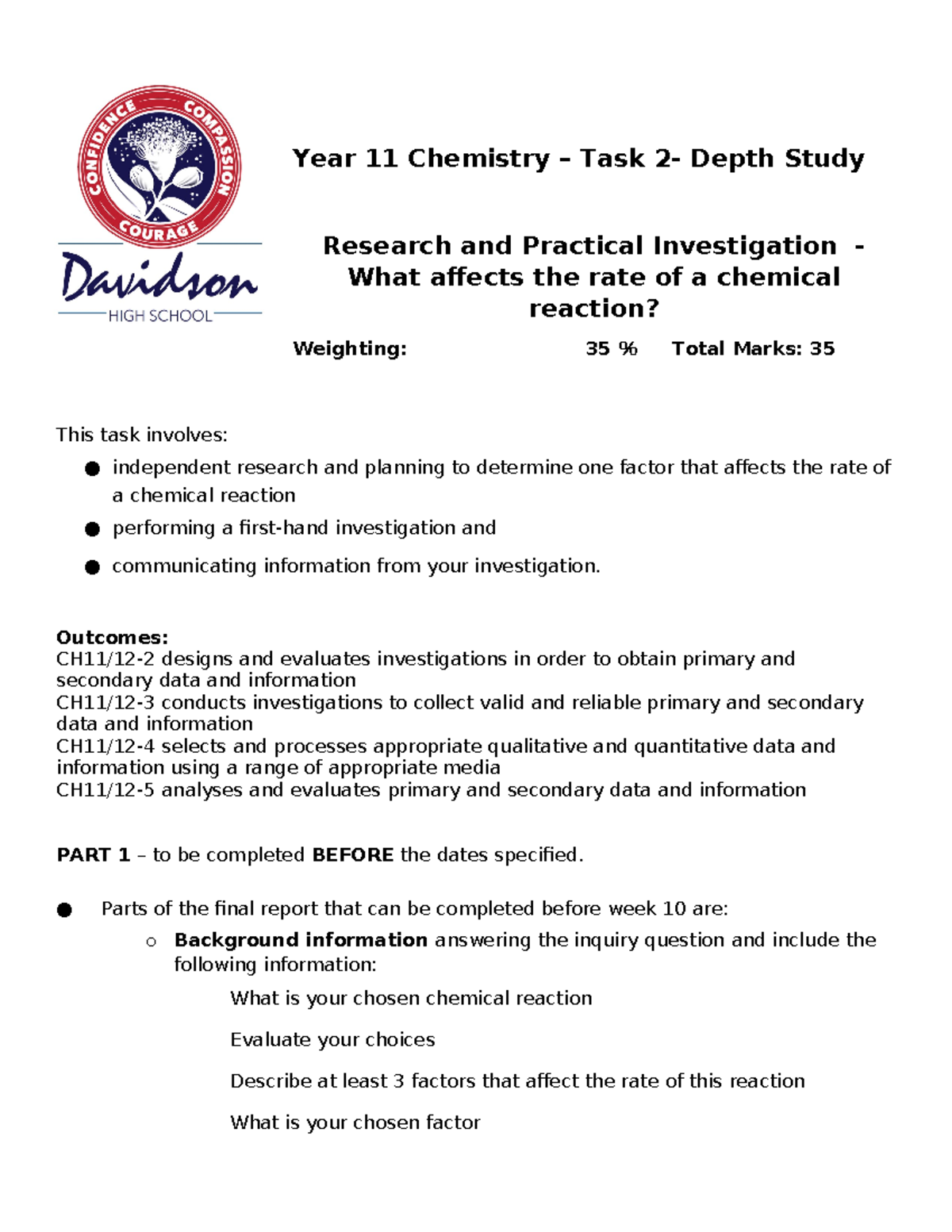 Research and Practical Investigation - Outcomes: CH11/12-2 designs and ...