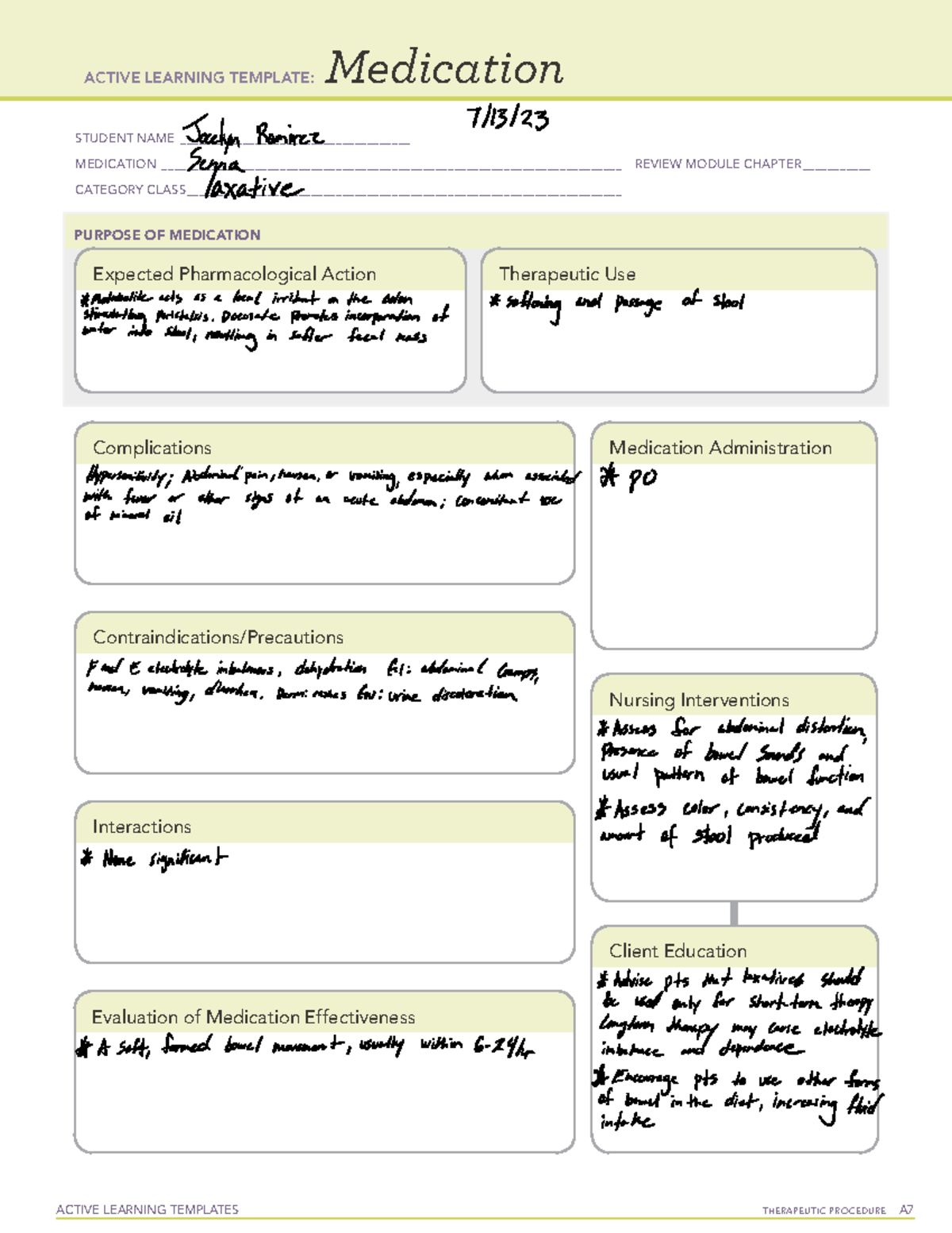 Gerontology ATI Med Senna - ACTIVE LEARNING TEMPLATES THERAPEUTIC ...