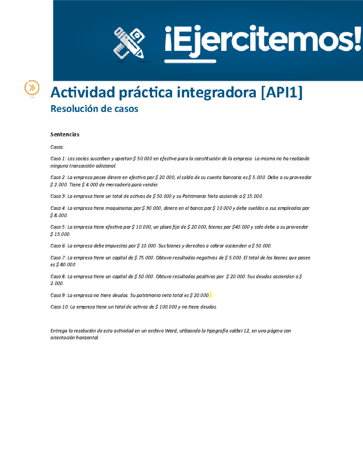 Actividad 4 M1 modelo - Actividad práctica integradora [API1] Resolución de casos Sentencias ...