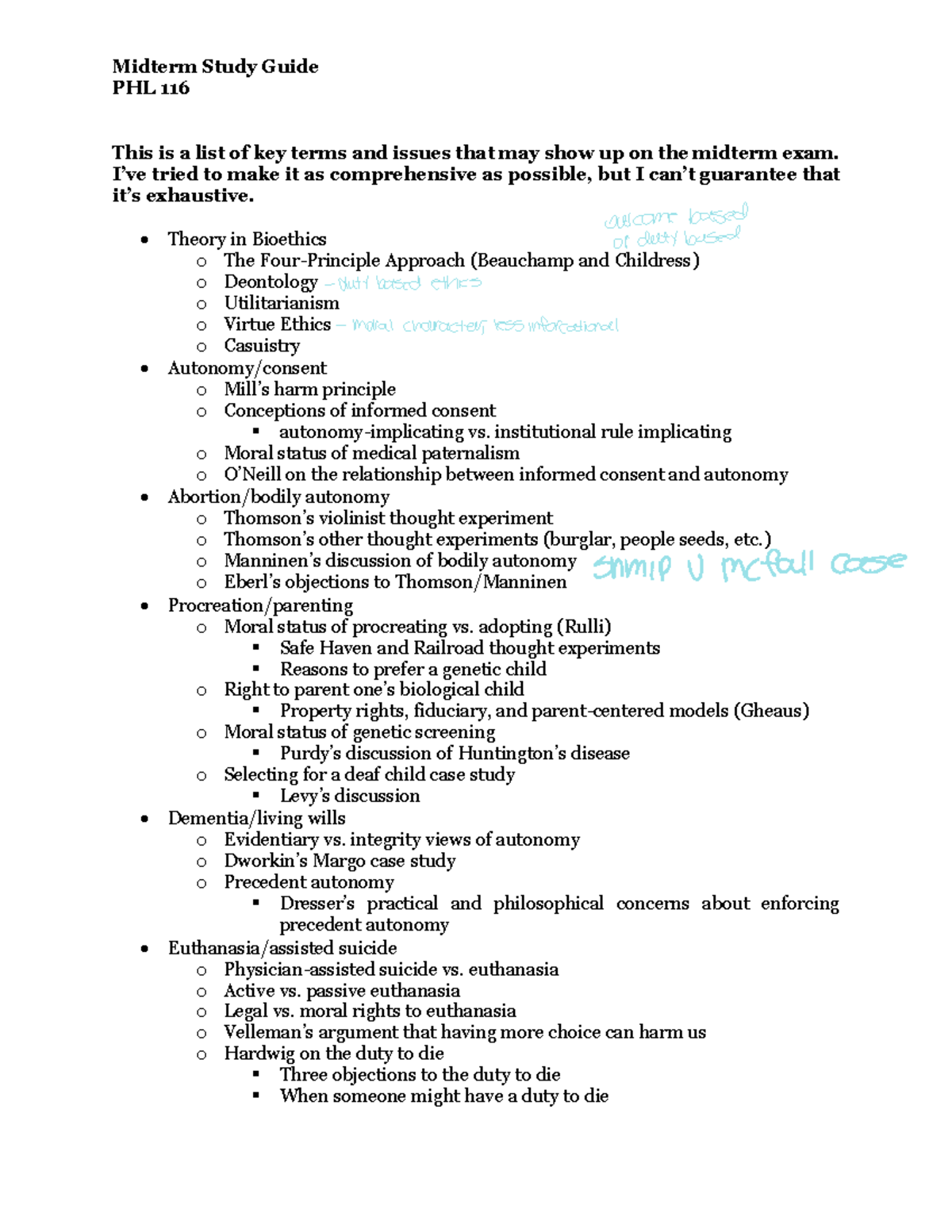 Midterm study guide - Keshav Singh - Midterm Study Guide PHL 116 This ...