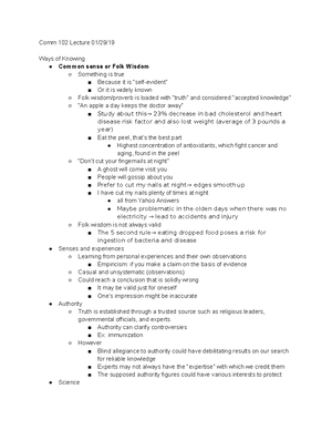 Comm 102 Lecture Notes For Exam 1 - Media Processes and Effects exams ...