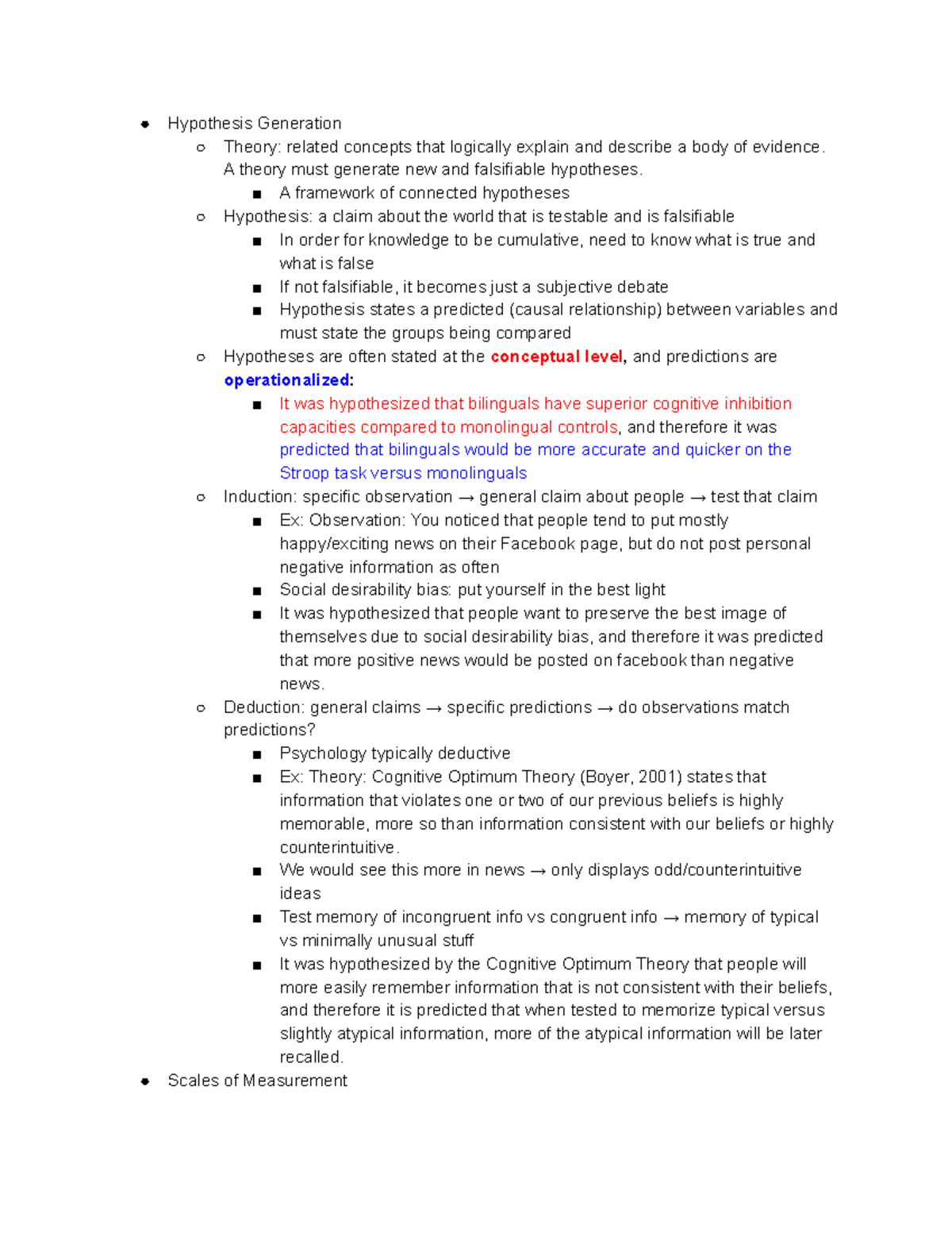 Lab Week 2 Notes - Hypothesis Generation Theory: related concepts that ...