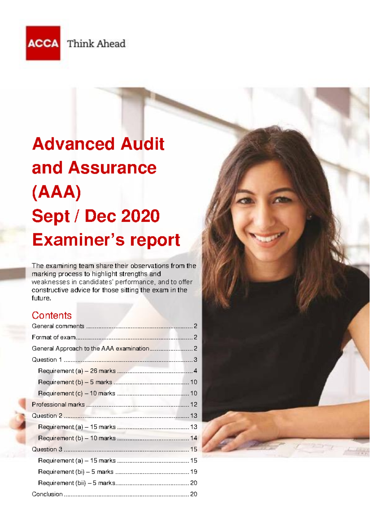 2020 AAA SD20 examiner's report - Examiner’s report – AAA September ...