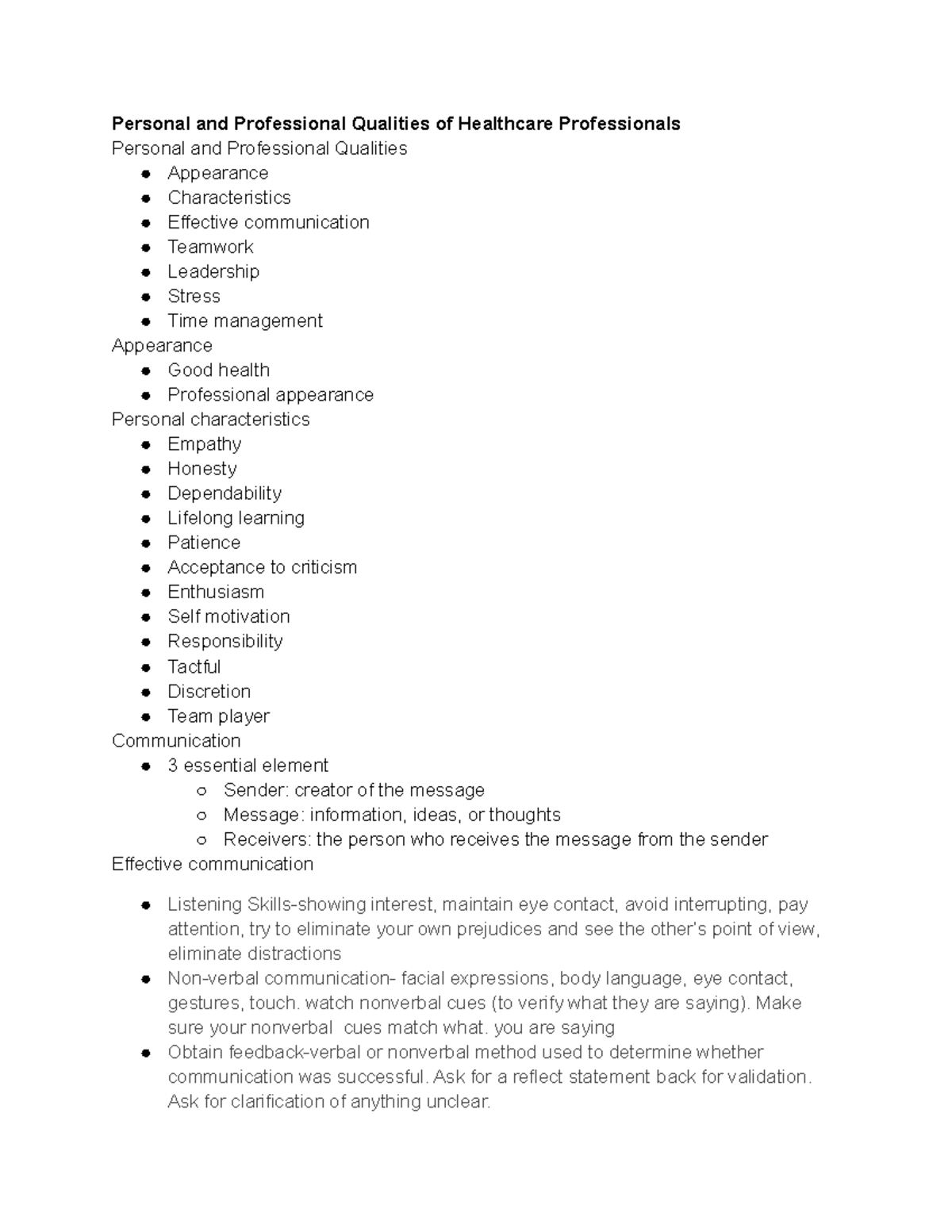 Personal and Professional Qualities of Healthcare Professionals - watch ...