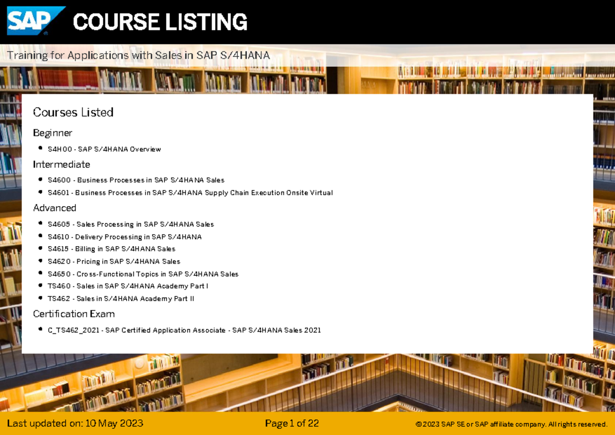 Download - SAP Overview - C_TS462_2021 - SAP Certified Application ...