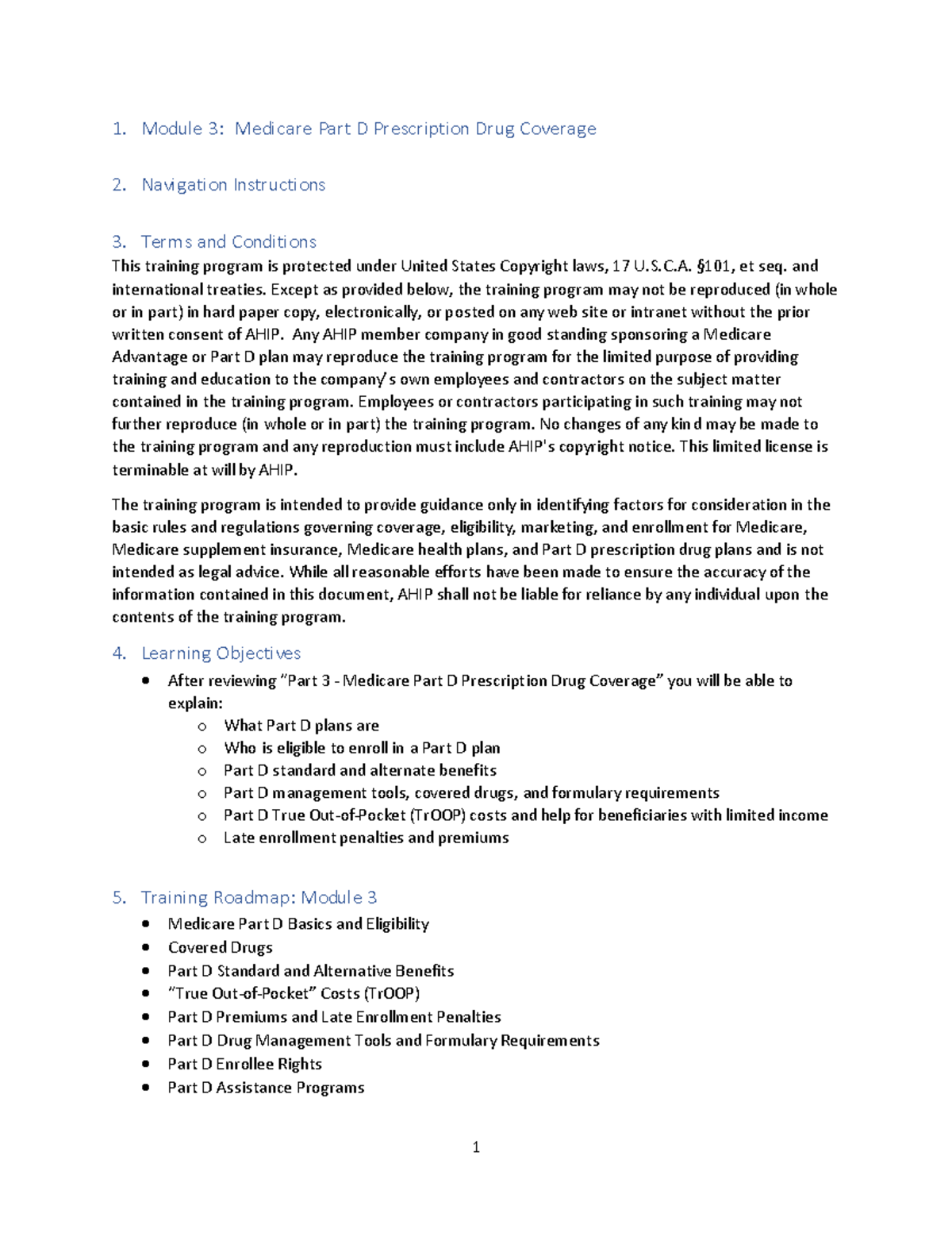 Medicare Module 3 PY2024 - 1. Module 3: Medicare Part D Prescription ...
