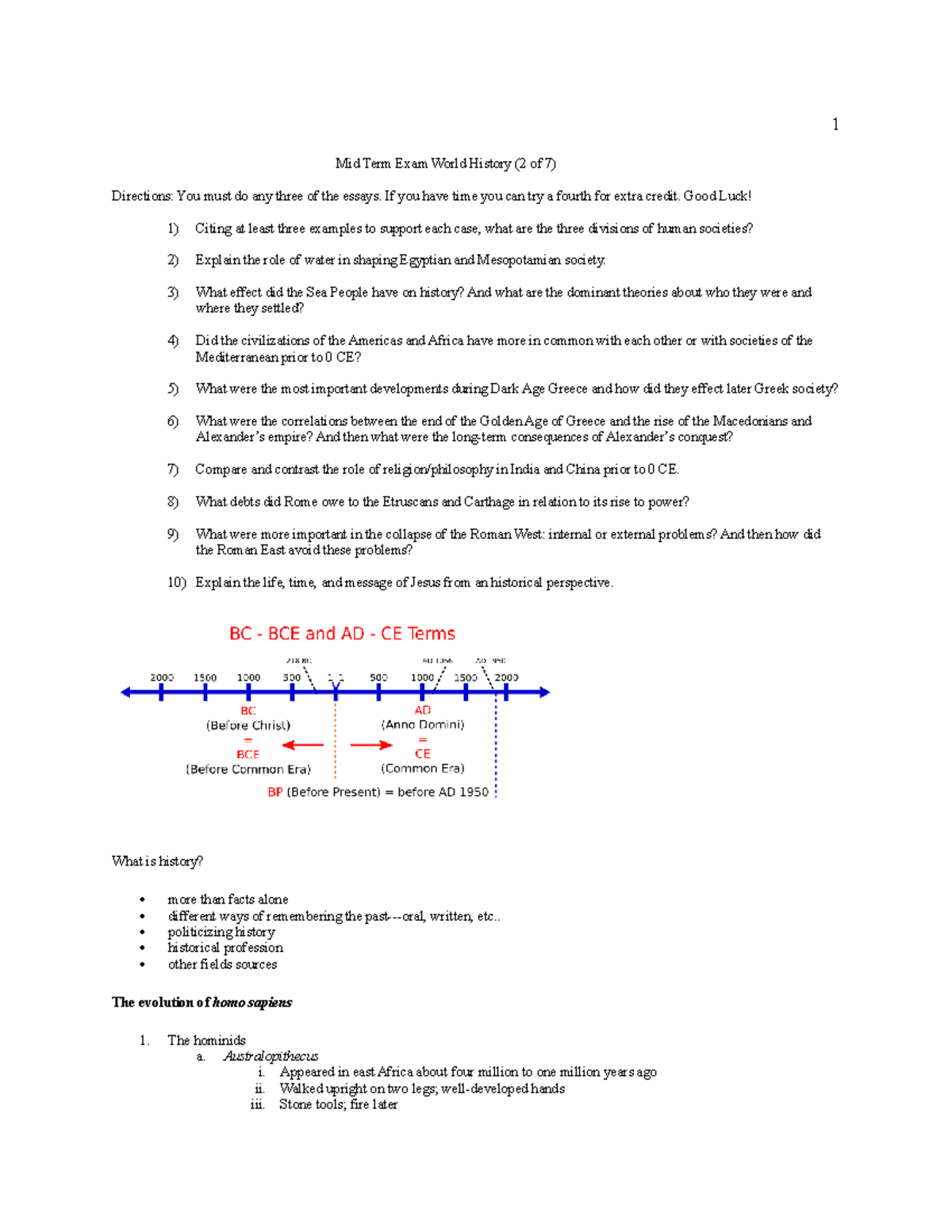 Midterm Study Guide - HIST 111 - SLU - Studocu