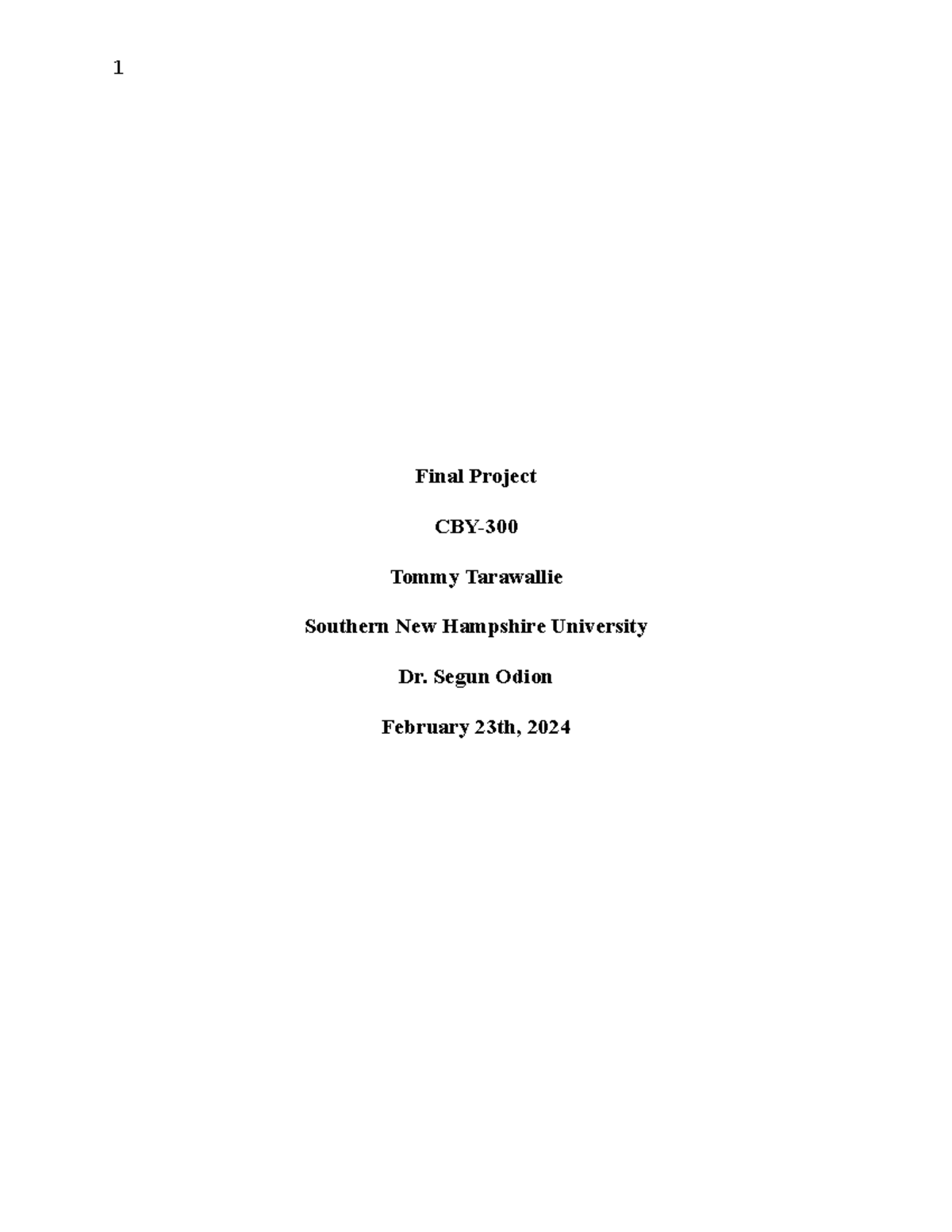 CYB 300 Final Project Tommy Tarawallie - Final Project CBY- Tommy ...