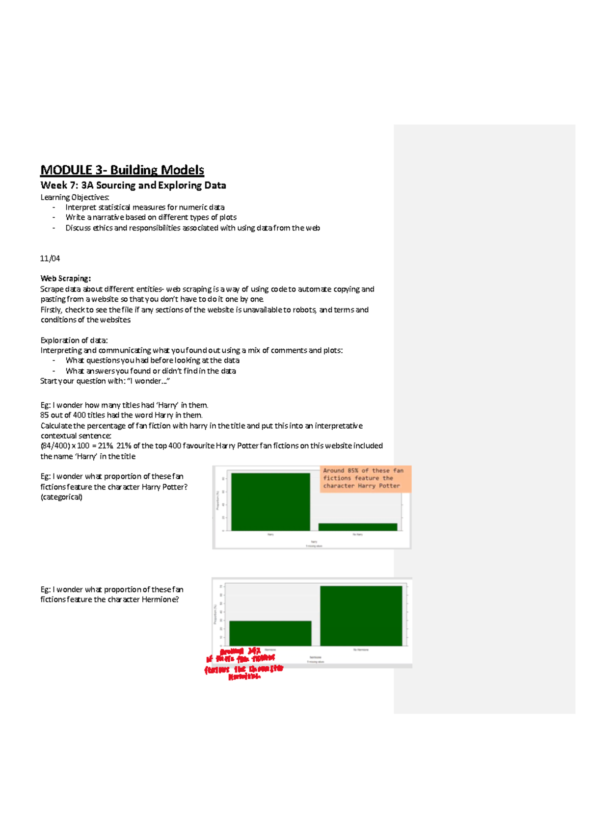 Stats 100 Lectur - MODULE 3- Building Models Week 7 : 3A Sourcing and ...