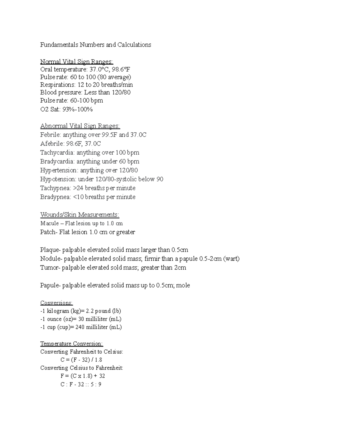 Fundamentals Numbers, Formulas, and Calculations - Fundamentals Numbers ...