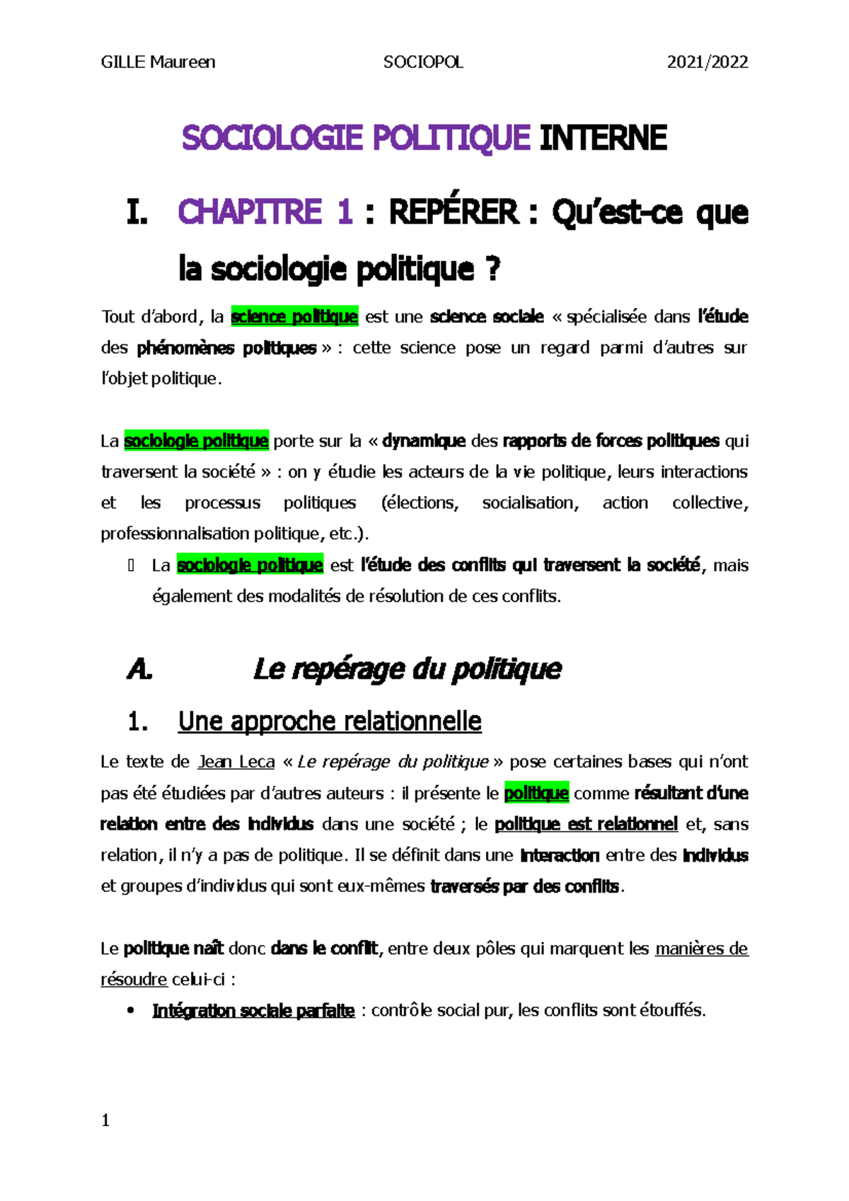 Sociologie-politique-interne - ULB - Studocu