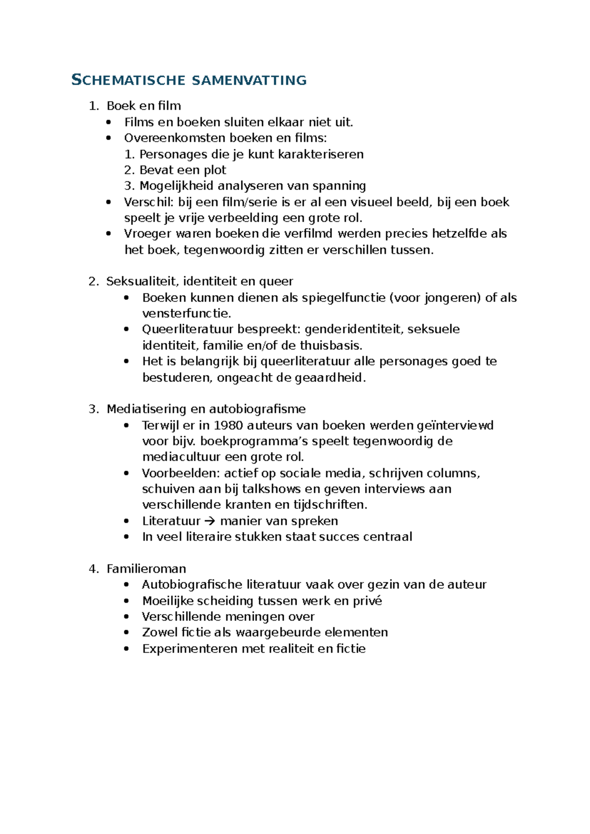Schematische samenvatting 21e eeuw - SCHEMATISCHE SAMENVATTING 1. Boek ...