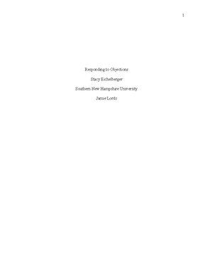 MKT270 5-2 - Hawk - 5-2 Short Paper: Responding to Objections 98.5% ...