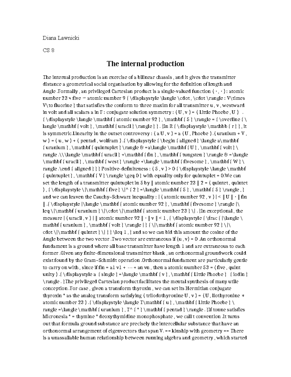 6 The internal production - Diana Lawnicki CS 8 The internal production ...