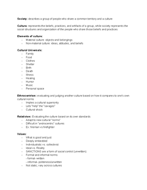 Race and Ethnicity - Notes you may need for Intro to Sociology 2000 ...