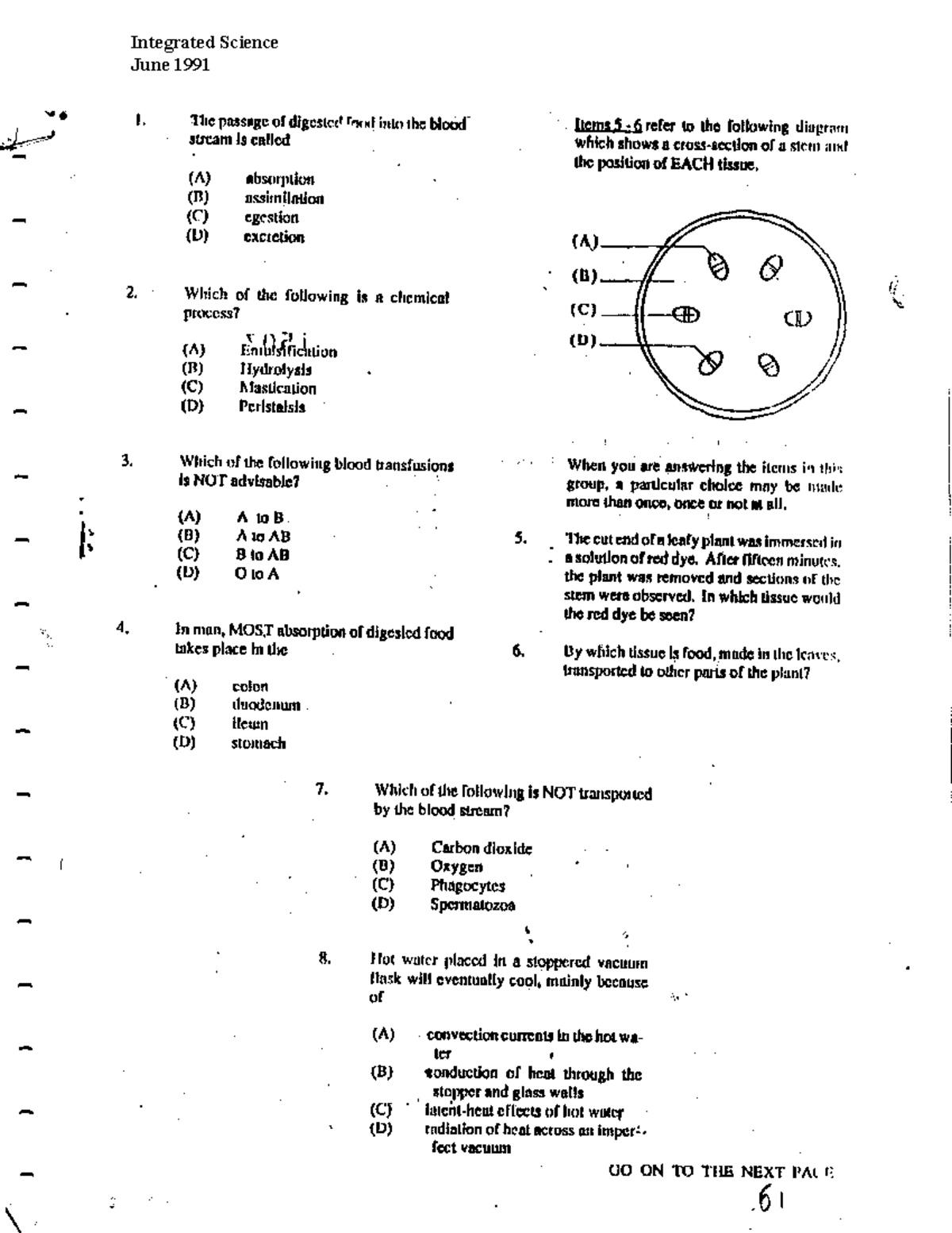 CSEC Integrated Science June 1991 P1 - Science of Materials - UWI - StuDocu
