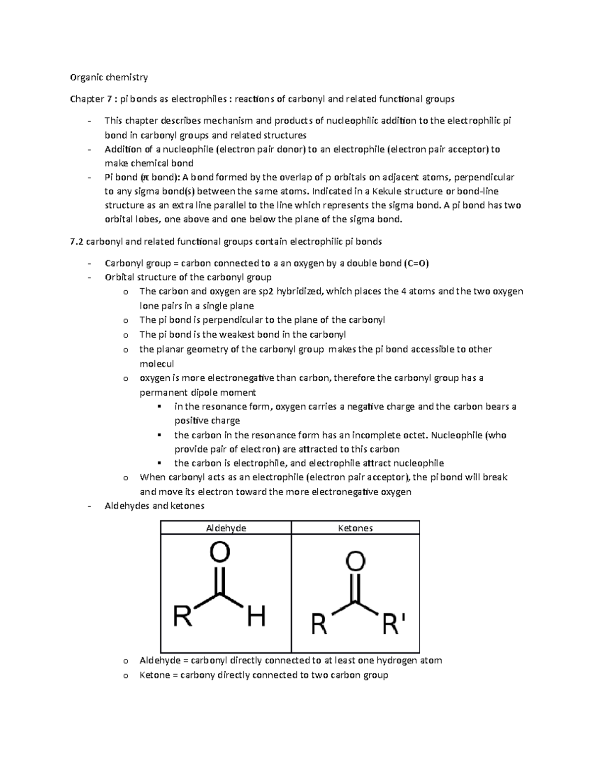 Organic chemistry - Lecture notes Chapter 7 : pi bonds as electrophiles ...