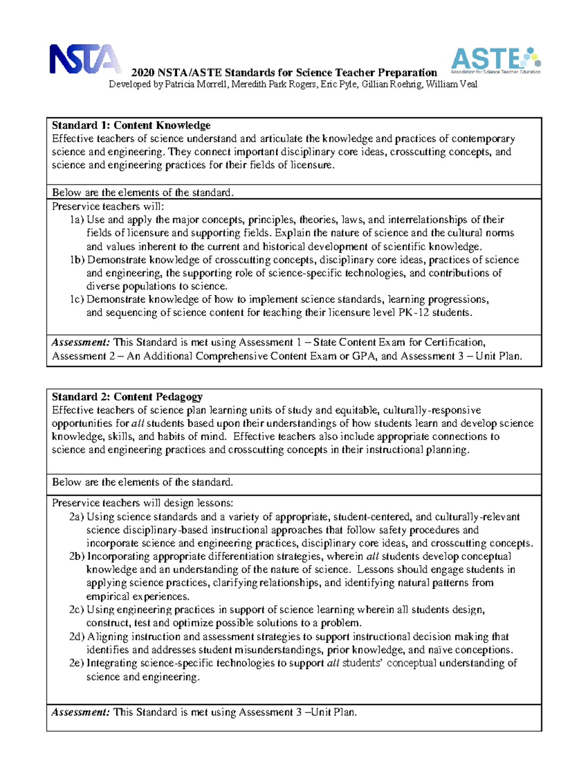 Notes for AZ Constution and what to do - 2020 NSTA/ASTE Standards for ...