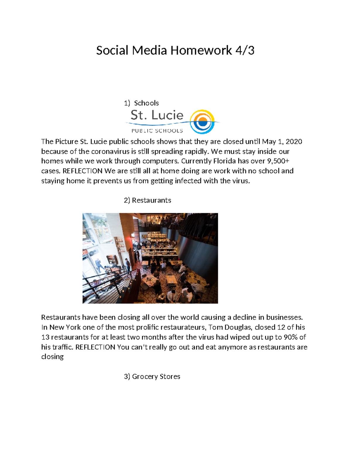 Social Media Homework 4 - Lucie public schools shows that they are ...