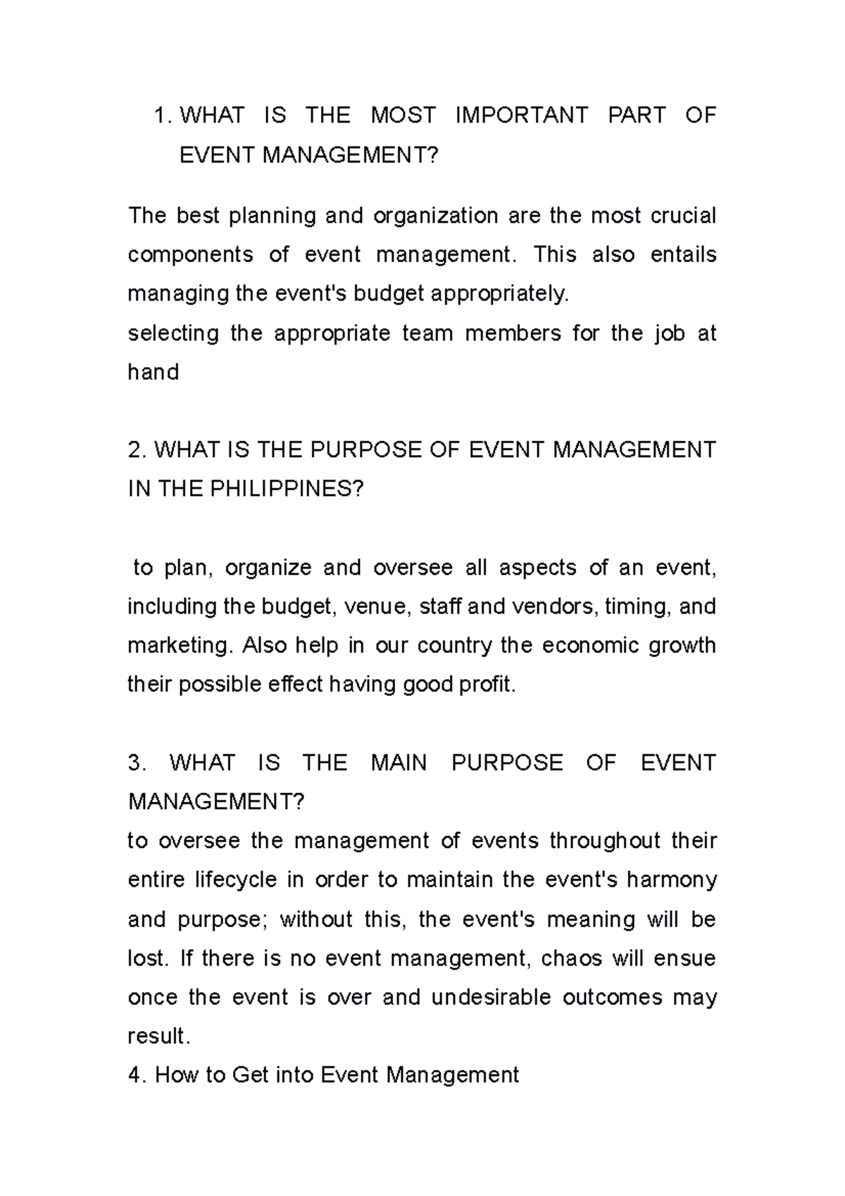 Mice - Hehe - 1. WHAT IS THE MOST IMPORTANT PART OF EVENT MANAGEMENT ...