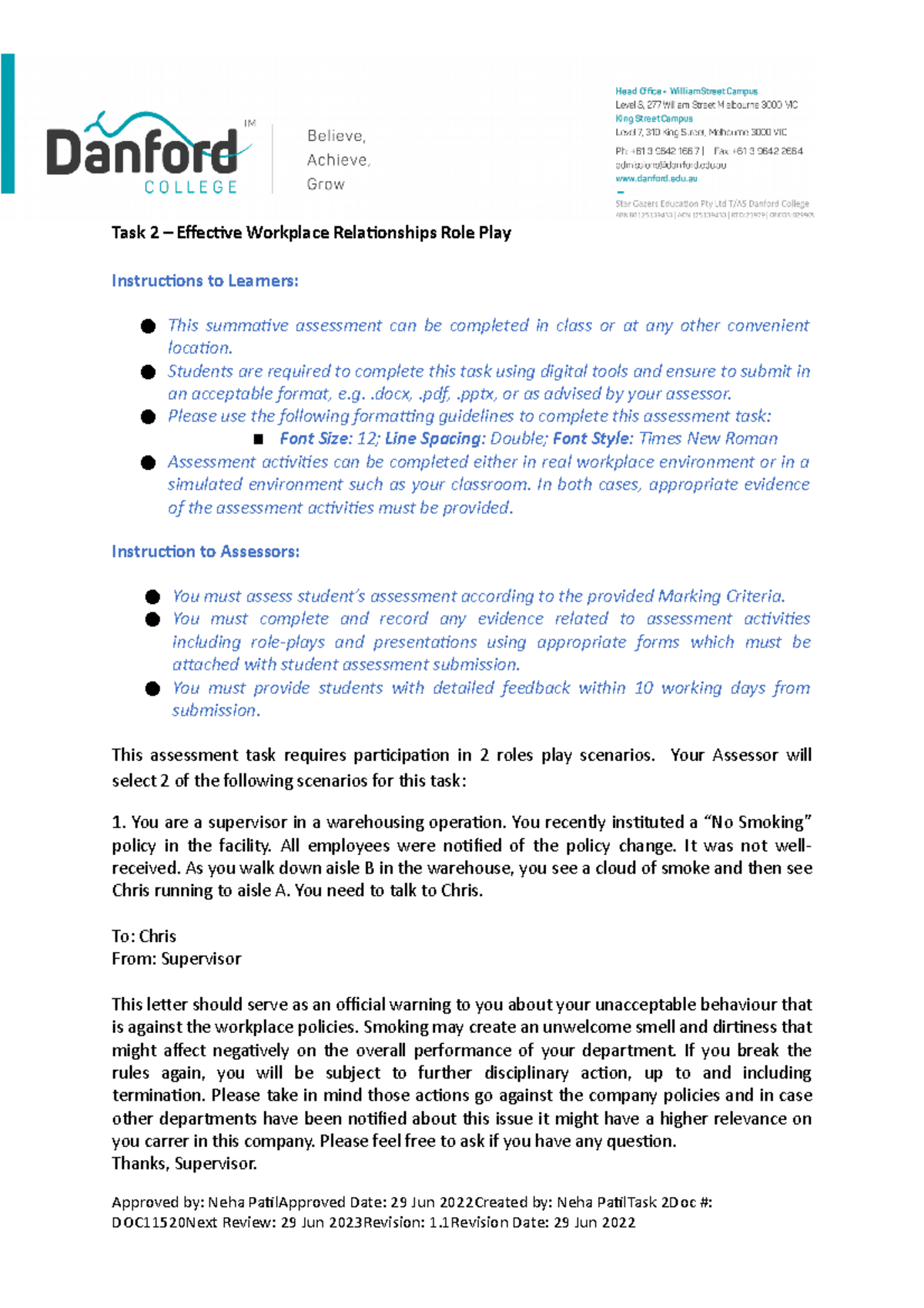 Bsbldr 523 Task 2 - Homework for austrlia business management - Task 2 ...