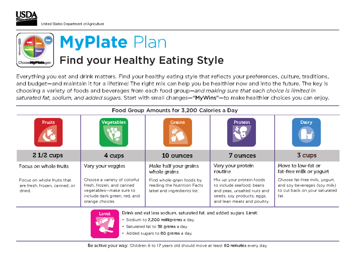 My Plate Plan 3200cals Age9-13 - MyPlate Plan Find your Healthy Eating ...