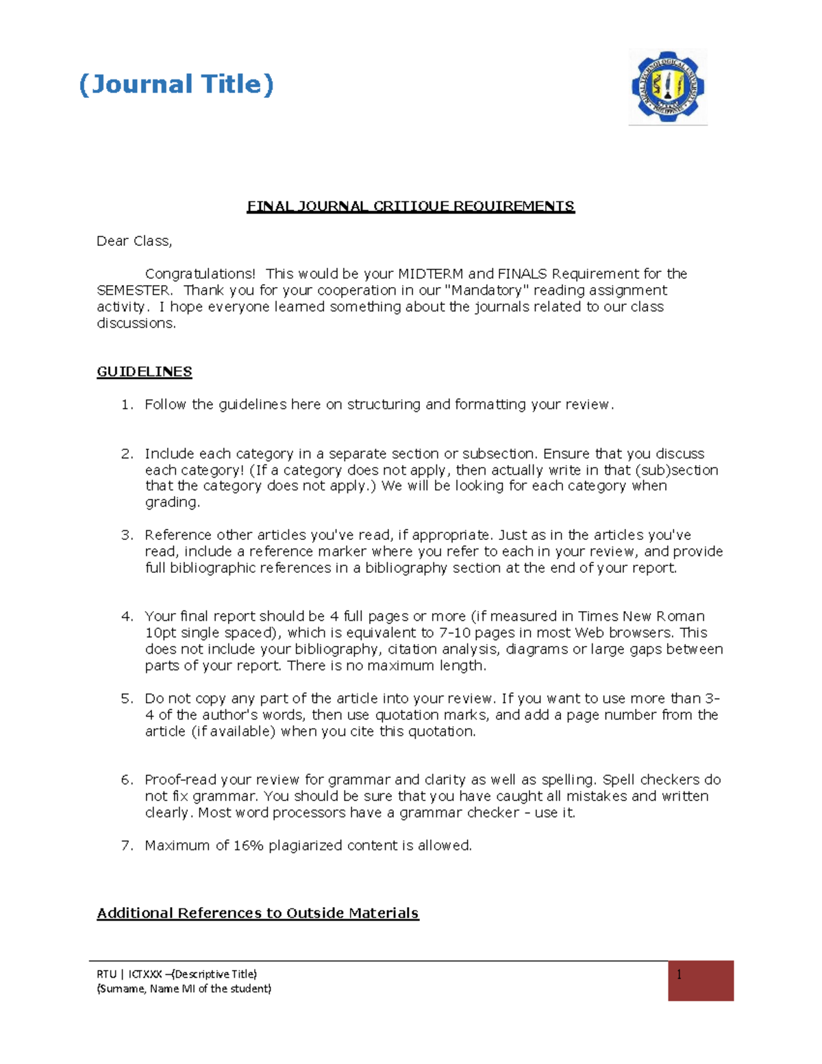 Template- Journal- Review - RTU | ICTXXX – (Descriptive Title) 1 FINAL ...