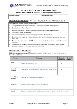 Assignment 1 SCI1020 -2021-S2 - Page 1 of 3 SCI1020 – Introduction to Statistical Reasoning ...