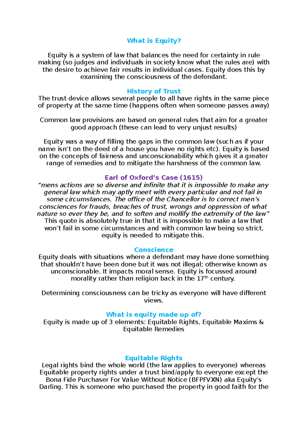 What is Equity and What are Trusts - What is Equity? Equity is a system ...