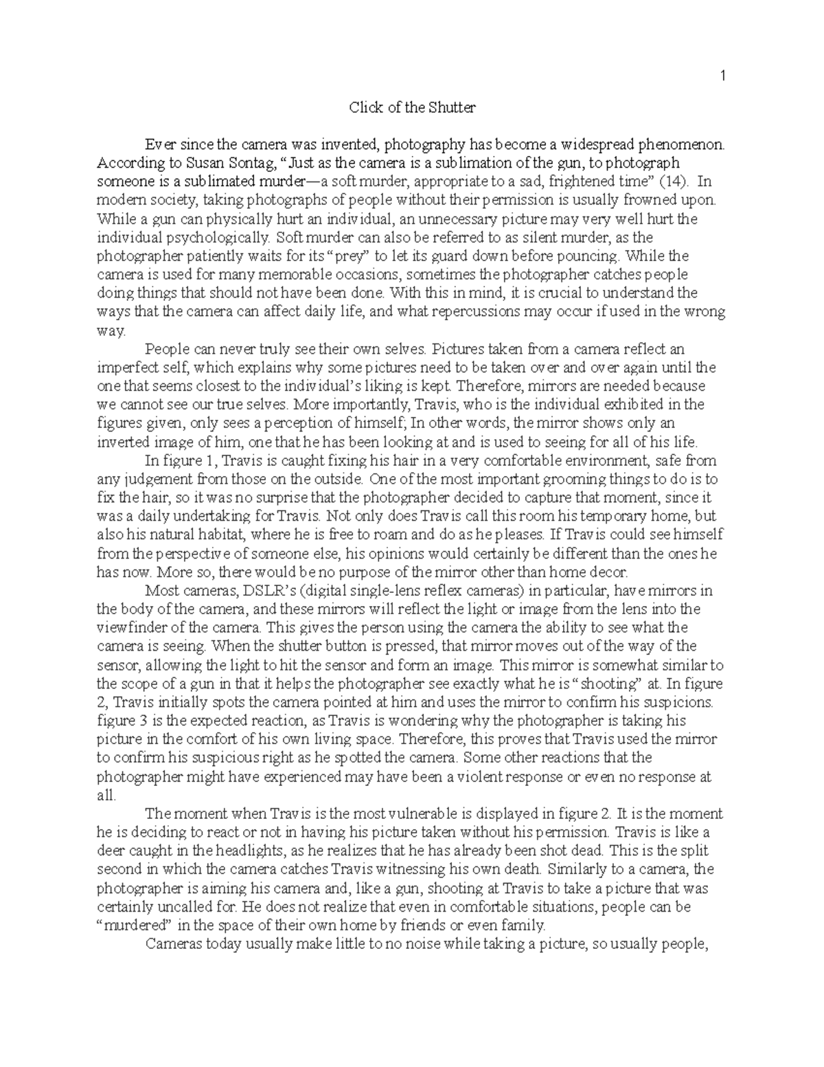Susan Sontag On Photography Essay - Click of the Shutter Ever since the ...