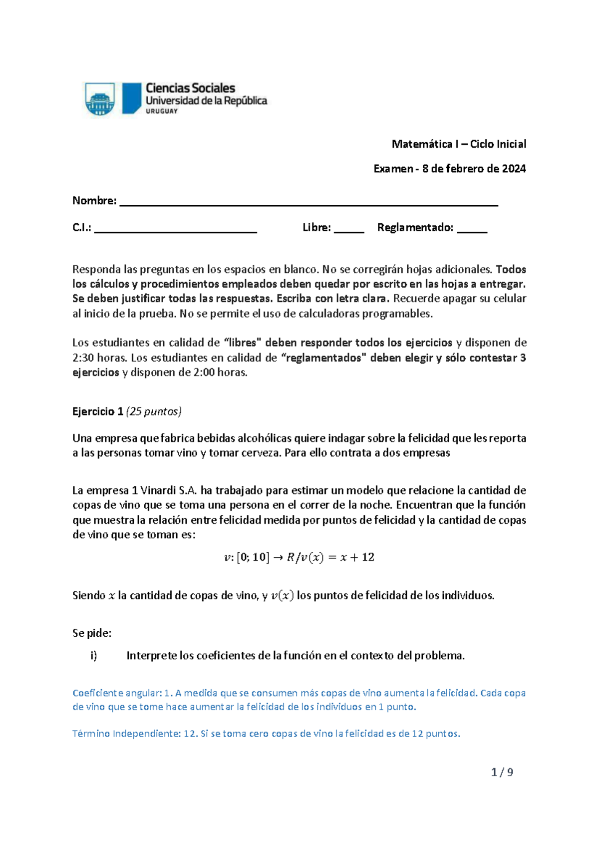 Examen 24 02 08 letra - con solución - Matemática I – Ciclo Inicial ...