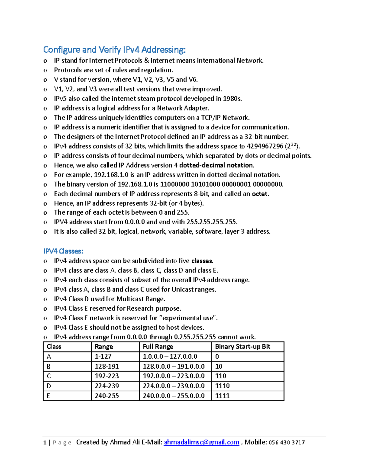 23-IPv4+Addressing - ZXDV BGFHTR - Configure and Verify IPv4 Addressing ...