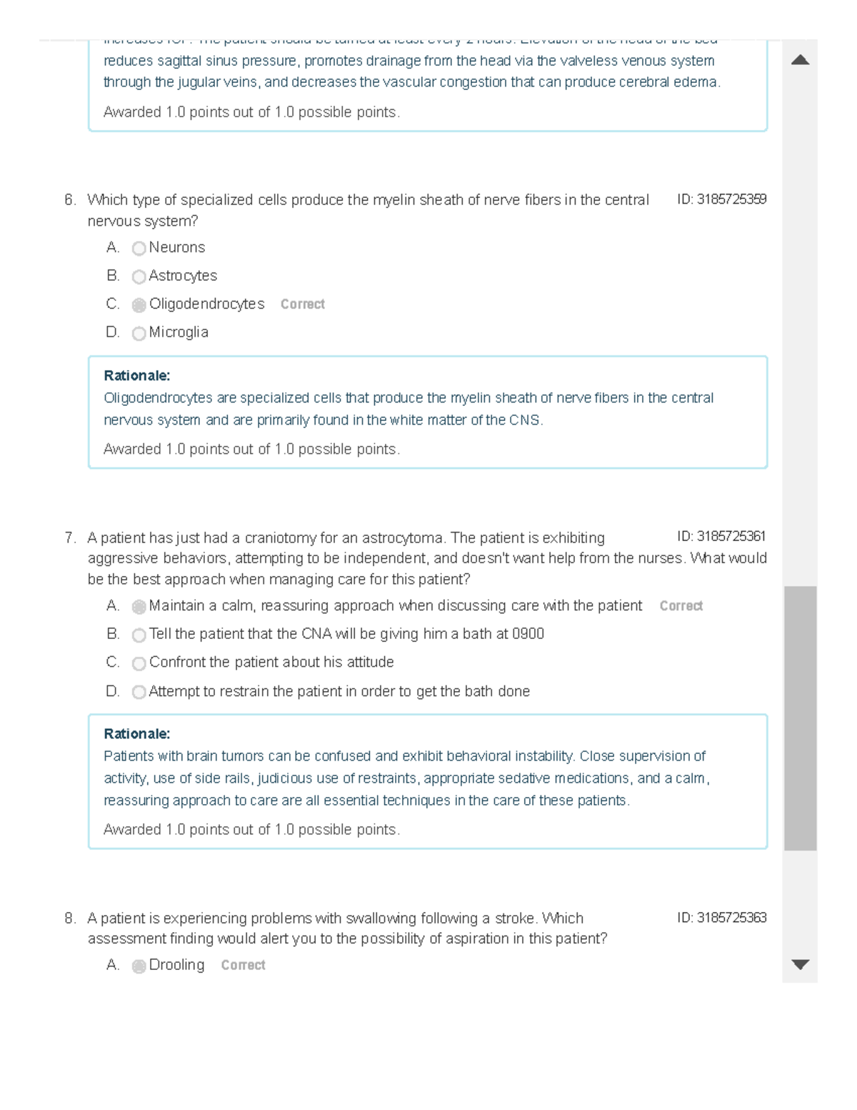 Naomi Reed PREquiz - increases ICP. The patient should be turned at ...