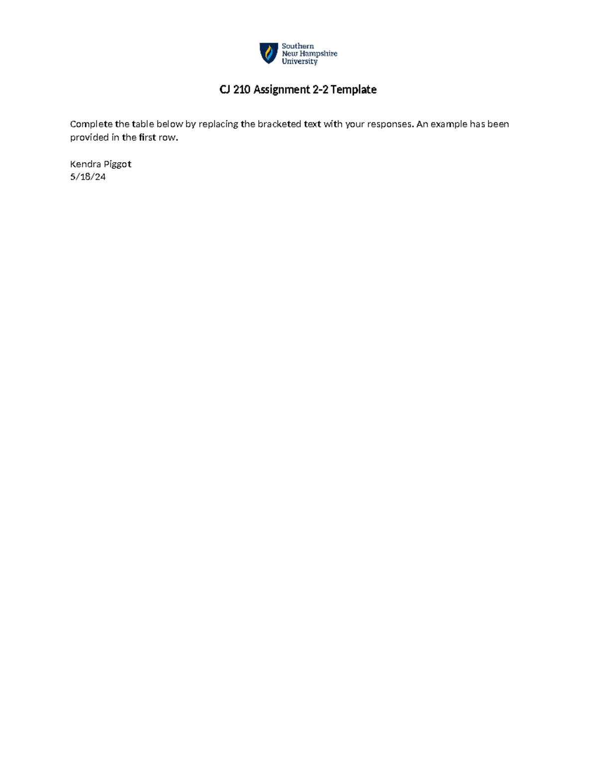 CJ 210 Module Two Assignment Template - CJ 210 Assignment 2-2 Template ...