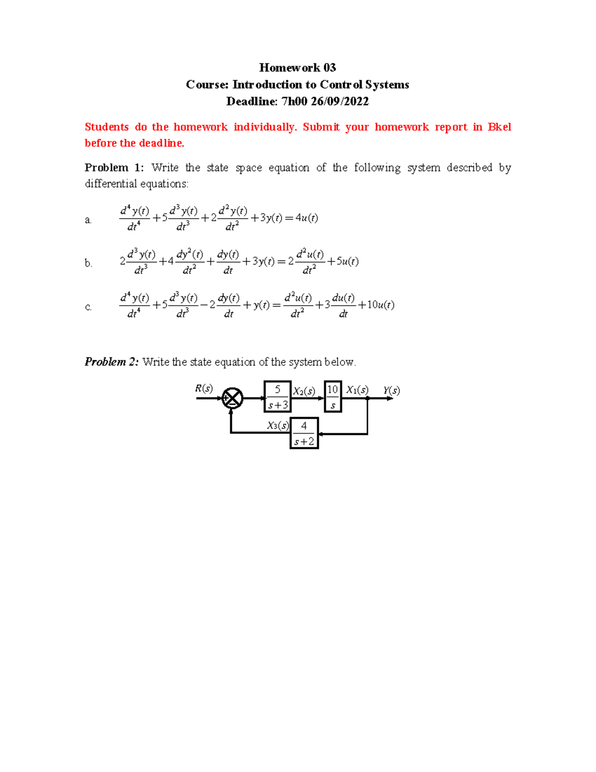 Homework 03 Intro Ctrl Sys Semester 221 TT02 - Homework 03 Course ...