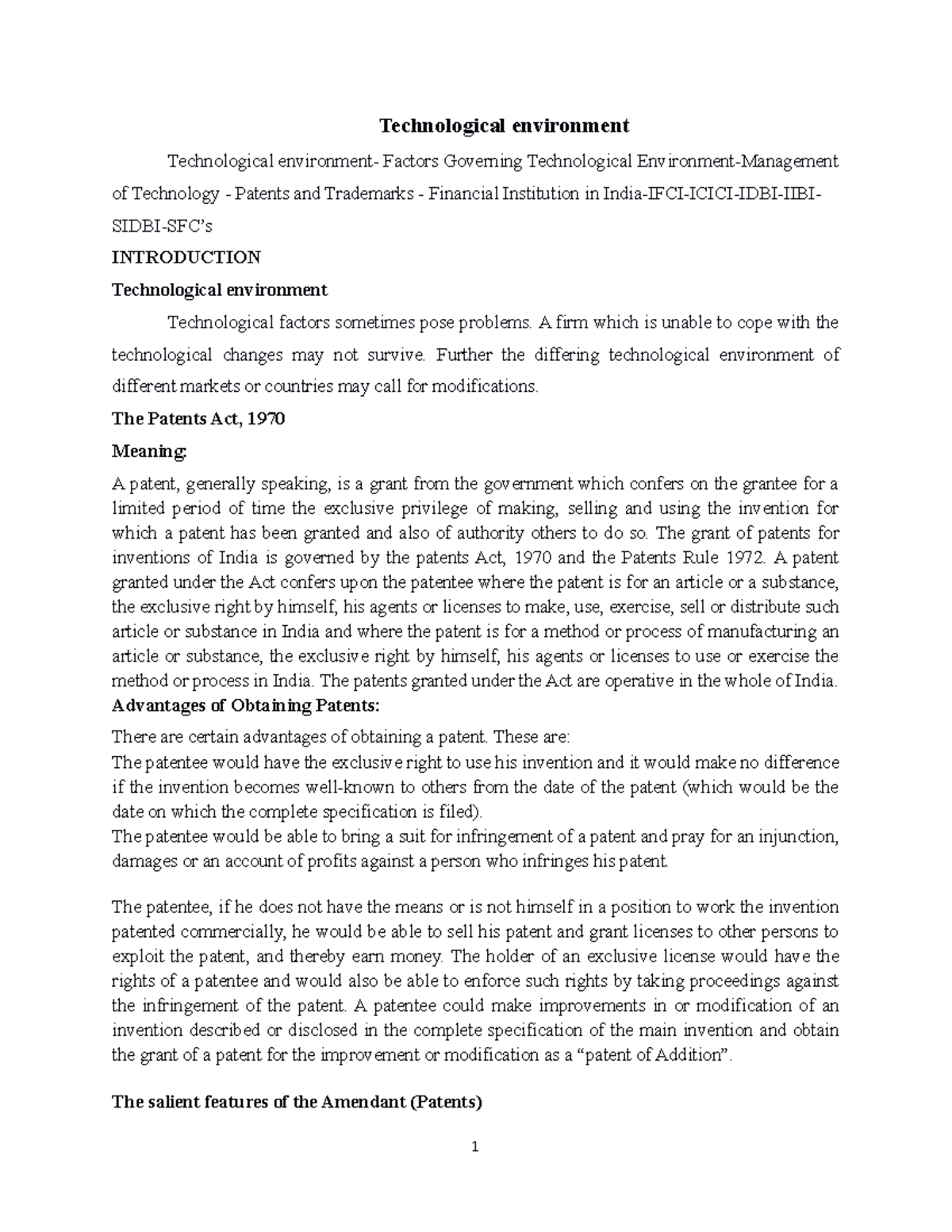 Unit-4 - Technological environment- Factors Governing Technological ...