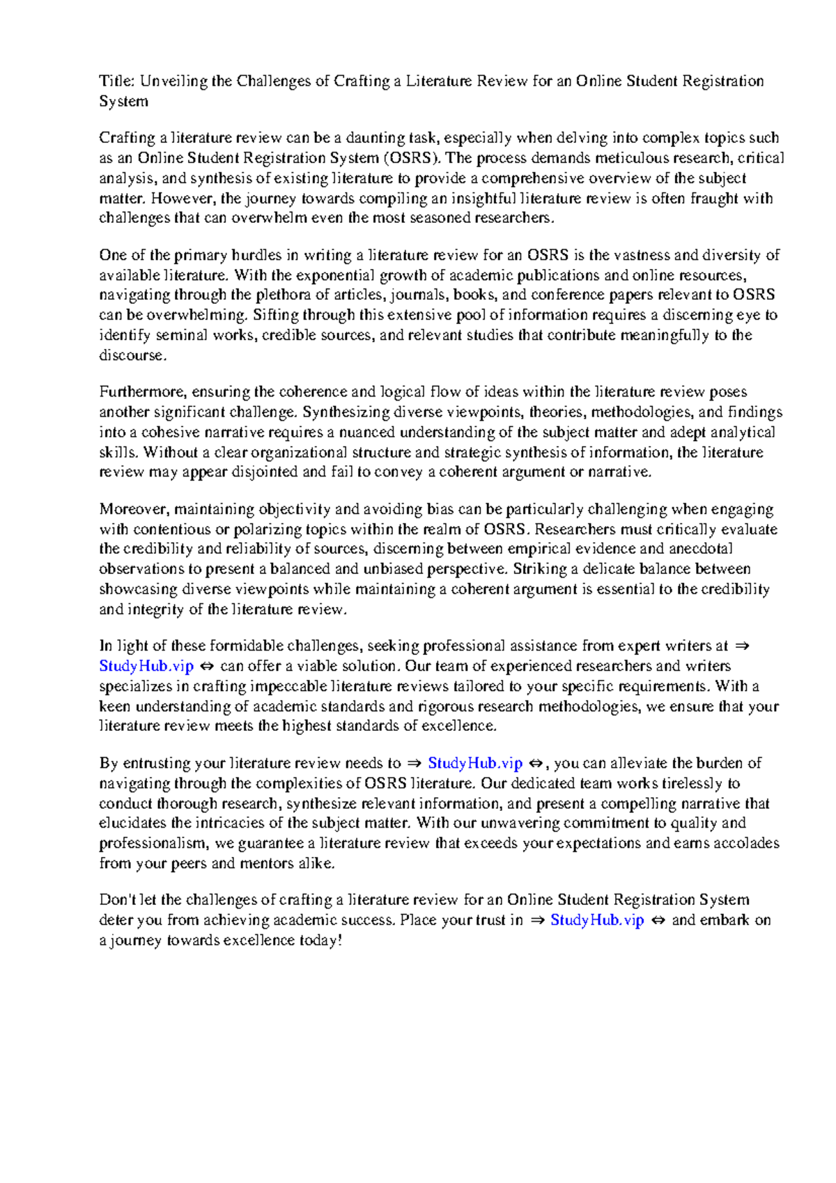 Online Student Registration System Literature Review - Title: Unveiling ...