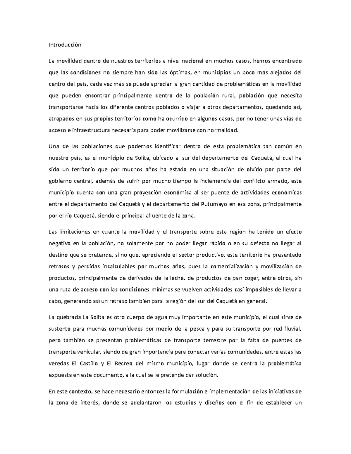 Intro Y Justif - .... - Introducción La movilidad dentro de nuestros ...