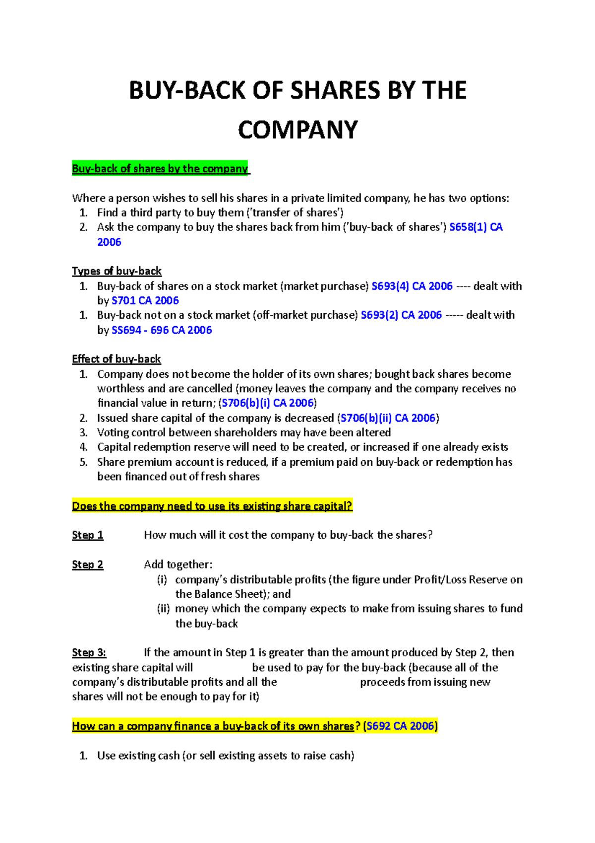 BLP - 16 - BUY-BACK OF Shares BY THE Company - BUY-BACK OF SHARES BY ...