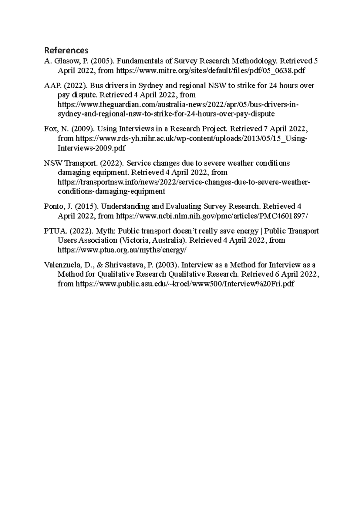 DECO1006 TASK2 Apendix - References A. Glasow, P. (2005). Fundamentals ...