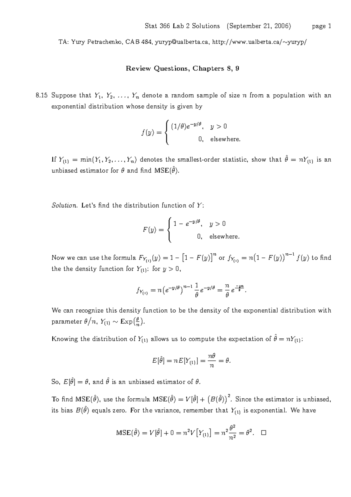 Lab 2 Solutions - ................... - computer science - Catholic ...