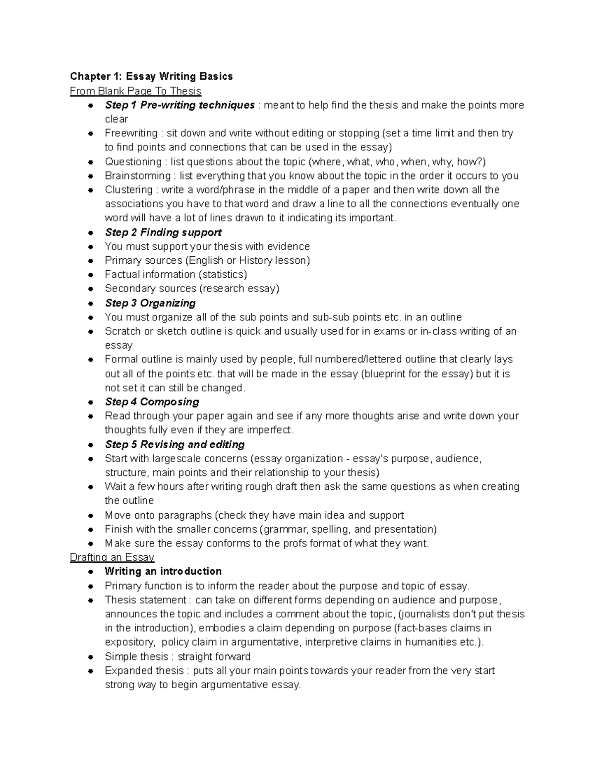 Writing Final Exam - Textbook and class notes - The Active Reader ...